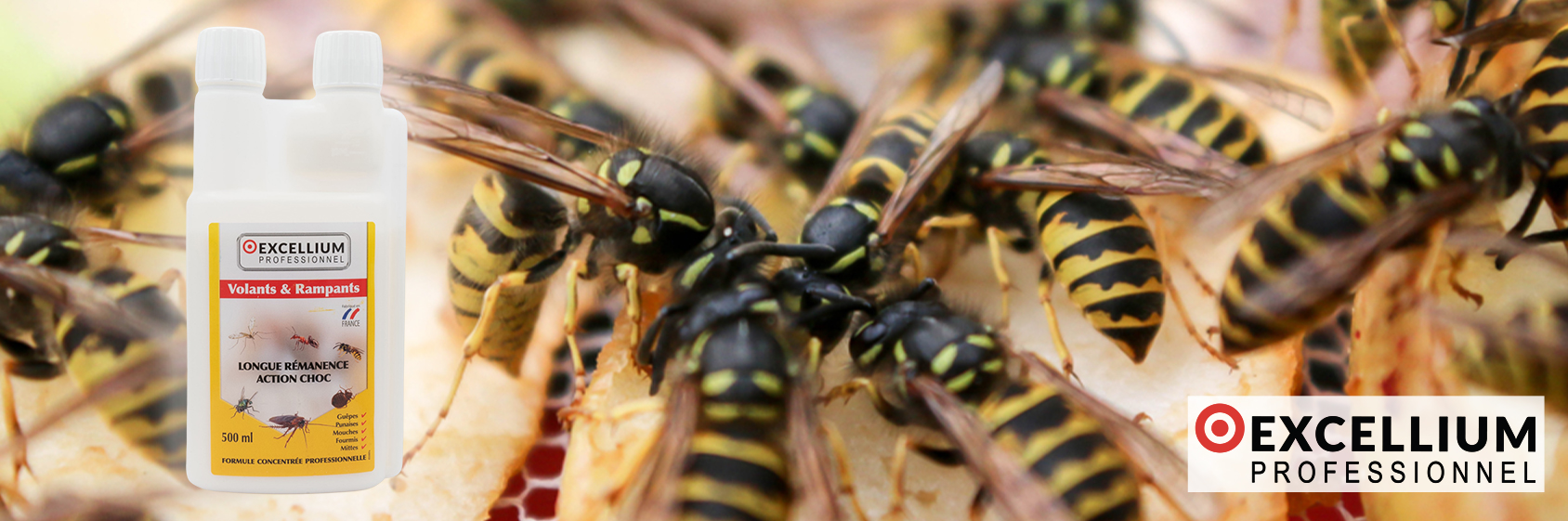 Insecticide anti-guêpes et frelons concentré Excellium flacon 500ml
